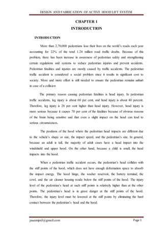 report Design and fabrication of active hood lift system | DOCX