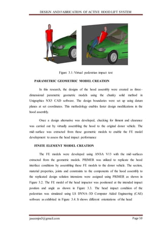report Design and fabrication of active hood lift system | DOCX