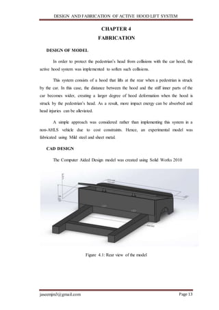 report Design and fabrication of active hood lift system | DOCX