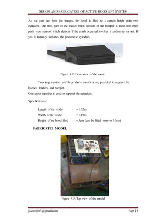 report Design and fabrication of active hood lift system | DOCX