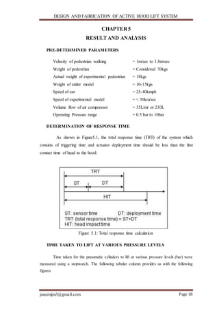 report Design and fabrication of active hood lift system | DOCX