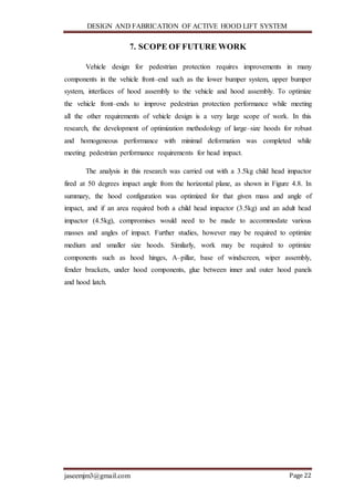 report Design and fabrication of active hood lift system | DOCX