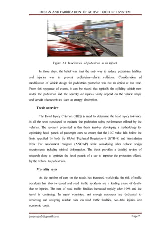 report Design and fabrication of active hood lift system | DOCX