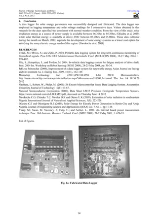 Design and fabrication of a low cost data logger for solar energy parameters | PDF | Weather ...