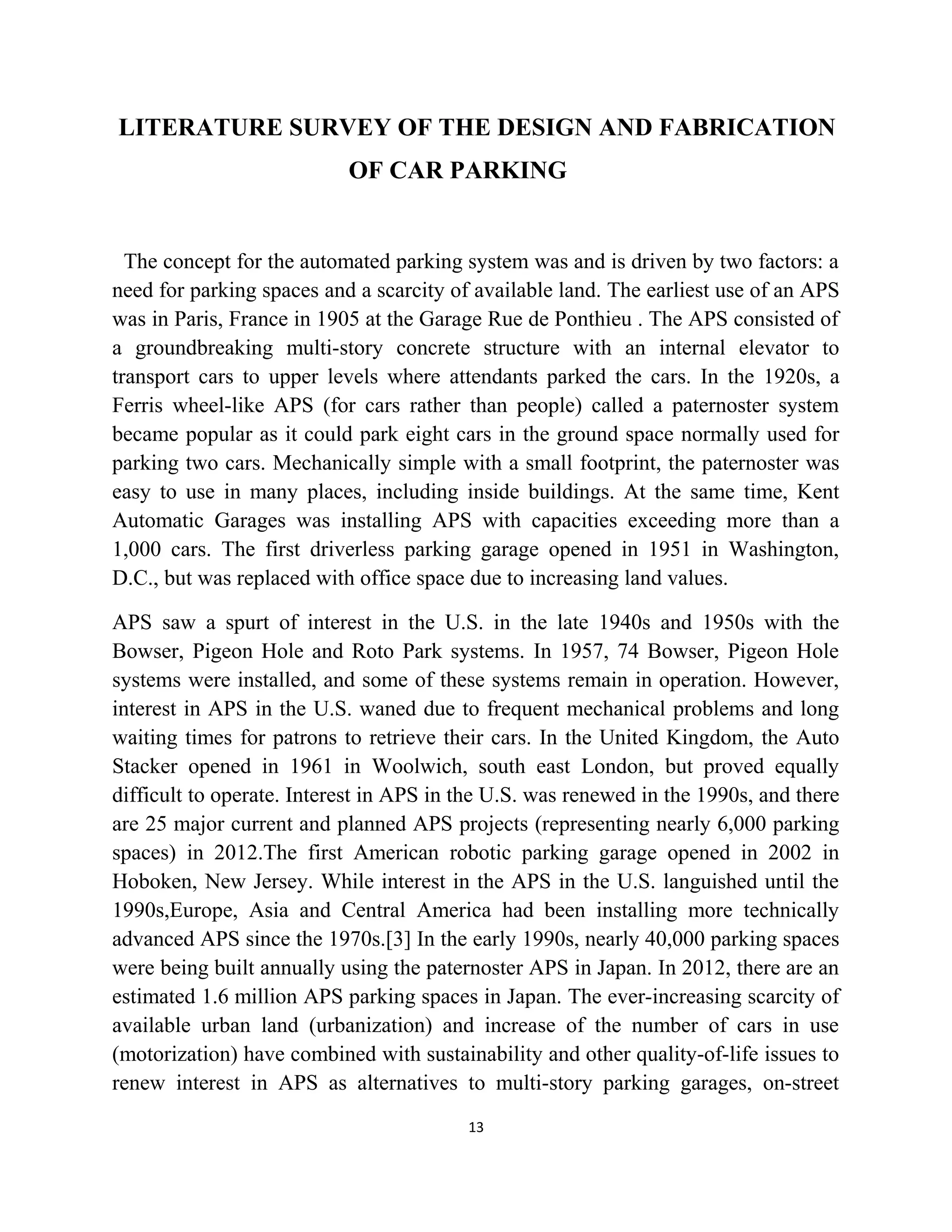 Design and fabrication of car parking system th esis | DOC