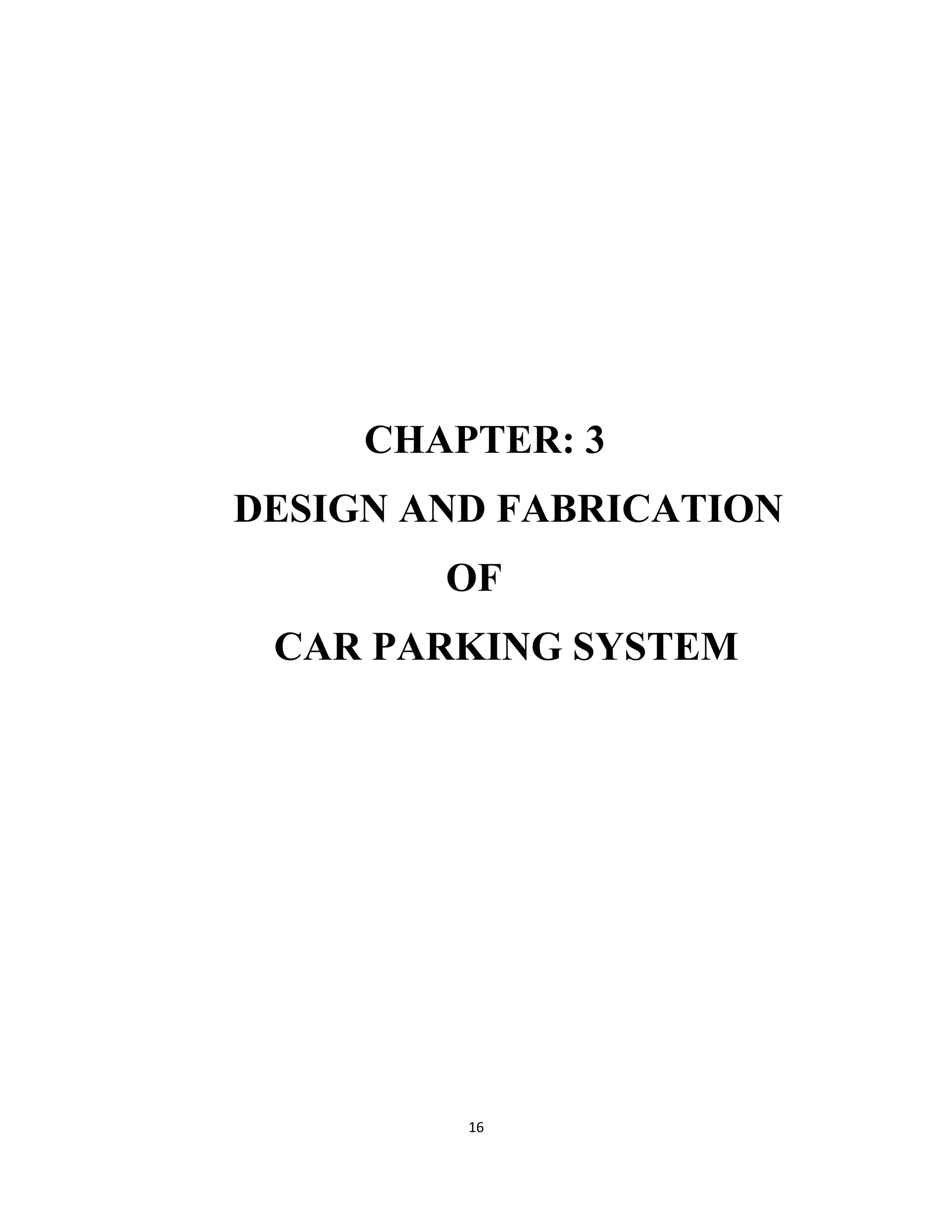 Design and fabrication of car parking system th esis | DOC