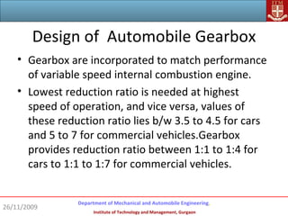 Design and fabrication_of_gear_box | PPT