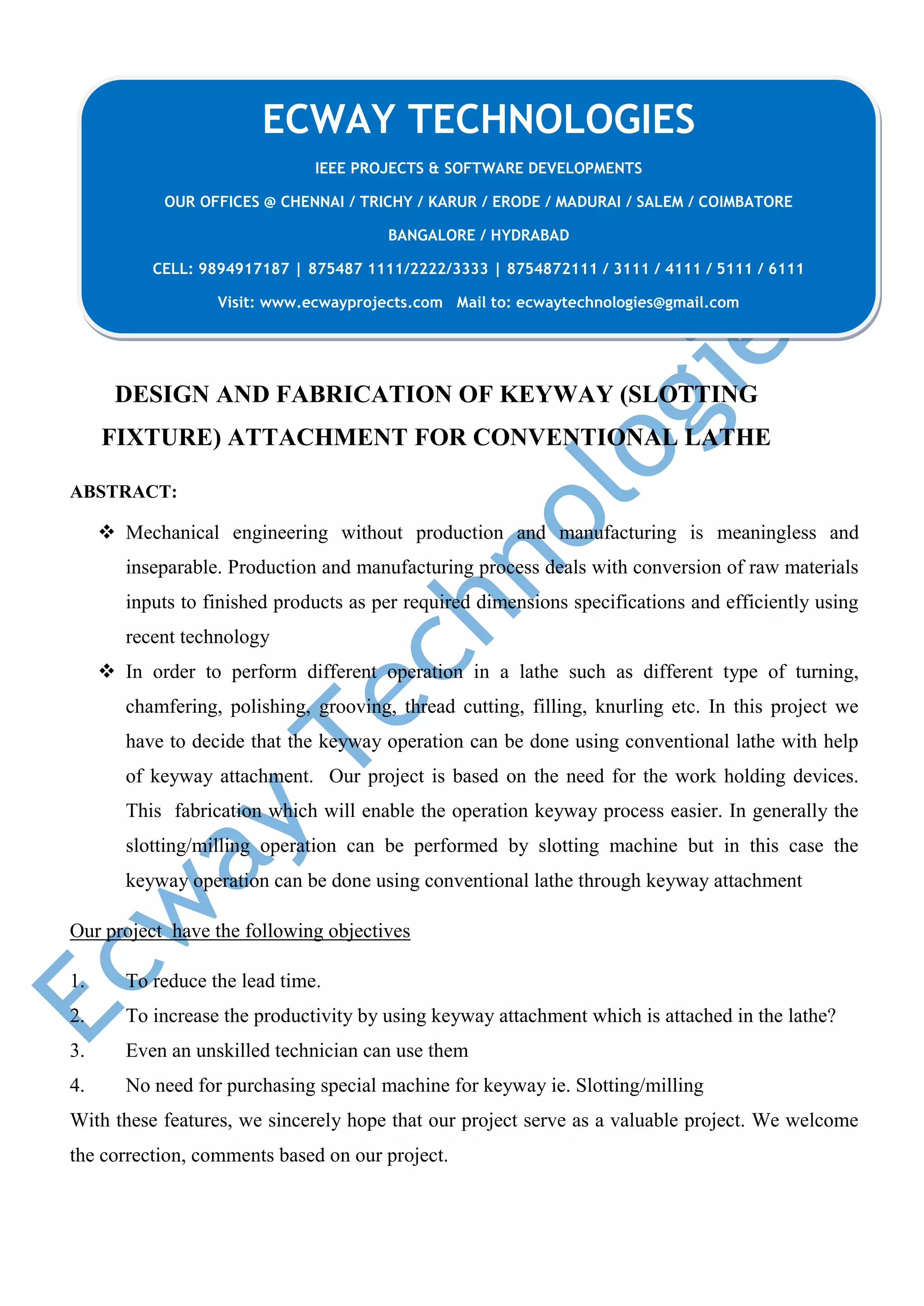 Design and fabrication of keyway (slotting | DOCX