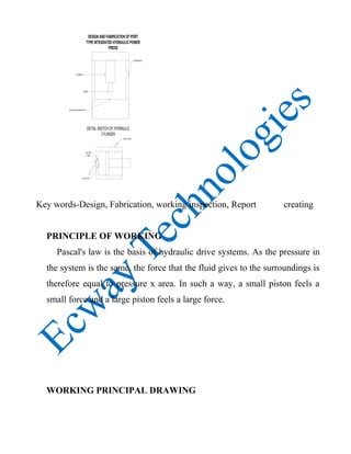 Design and fabrication of portable hydraulic power press | DOC