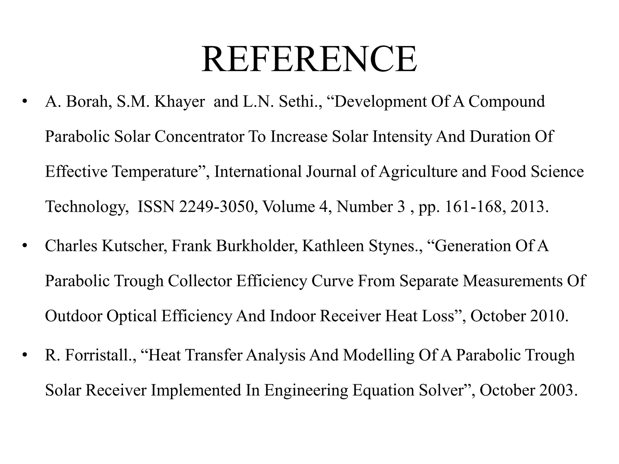 Design and fabrication of solar concentrator | PPTX