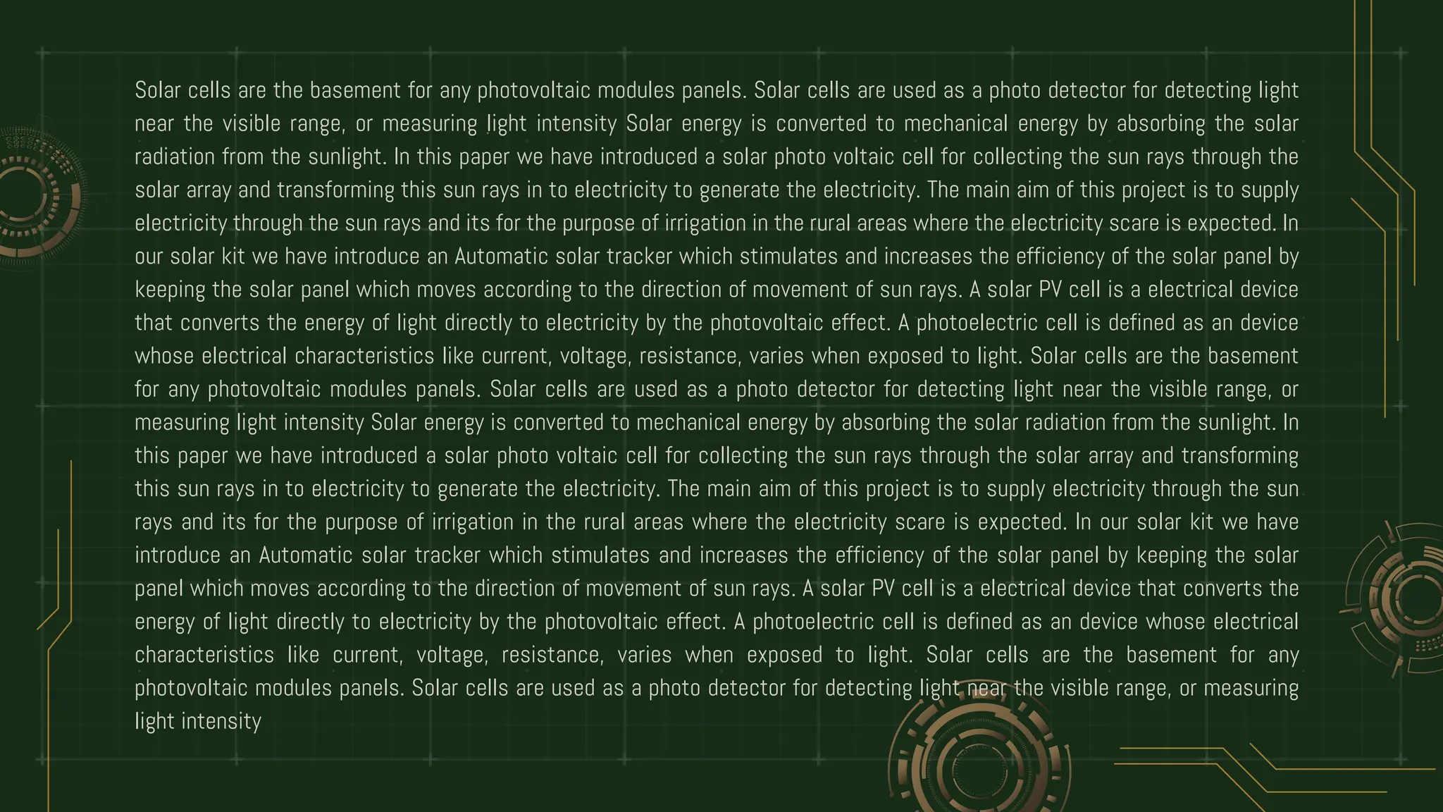 DESIGN AND FABRICATION OF SOLAR POWERED WATER PUMPING SYSTEM WITH AUTO ...