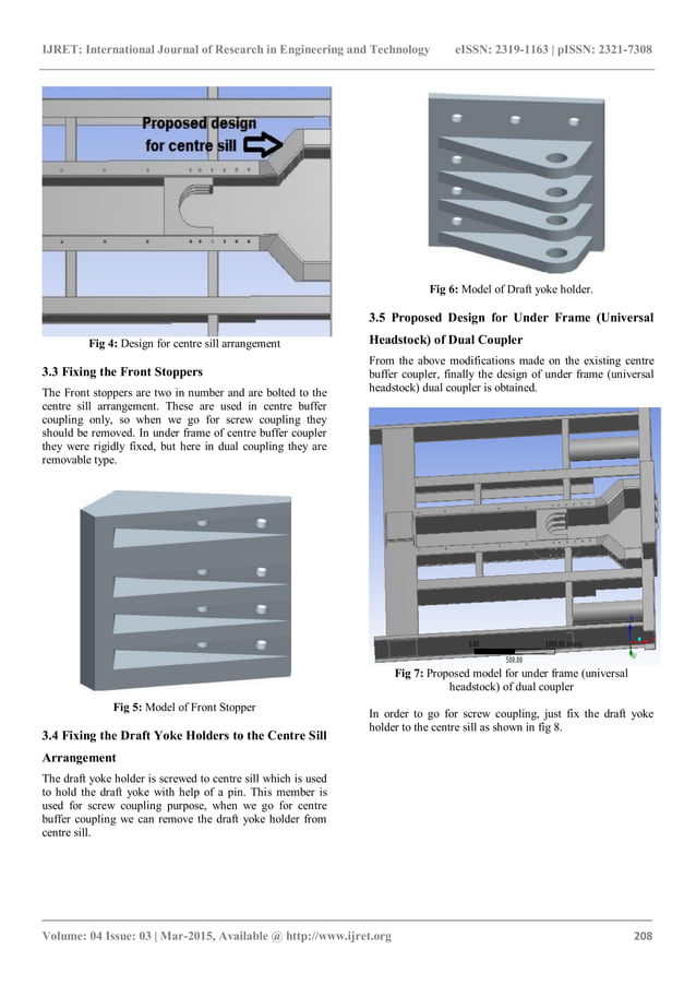Design and finite element analysis of under frame arrangement (universal headstock) of dual ...