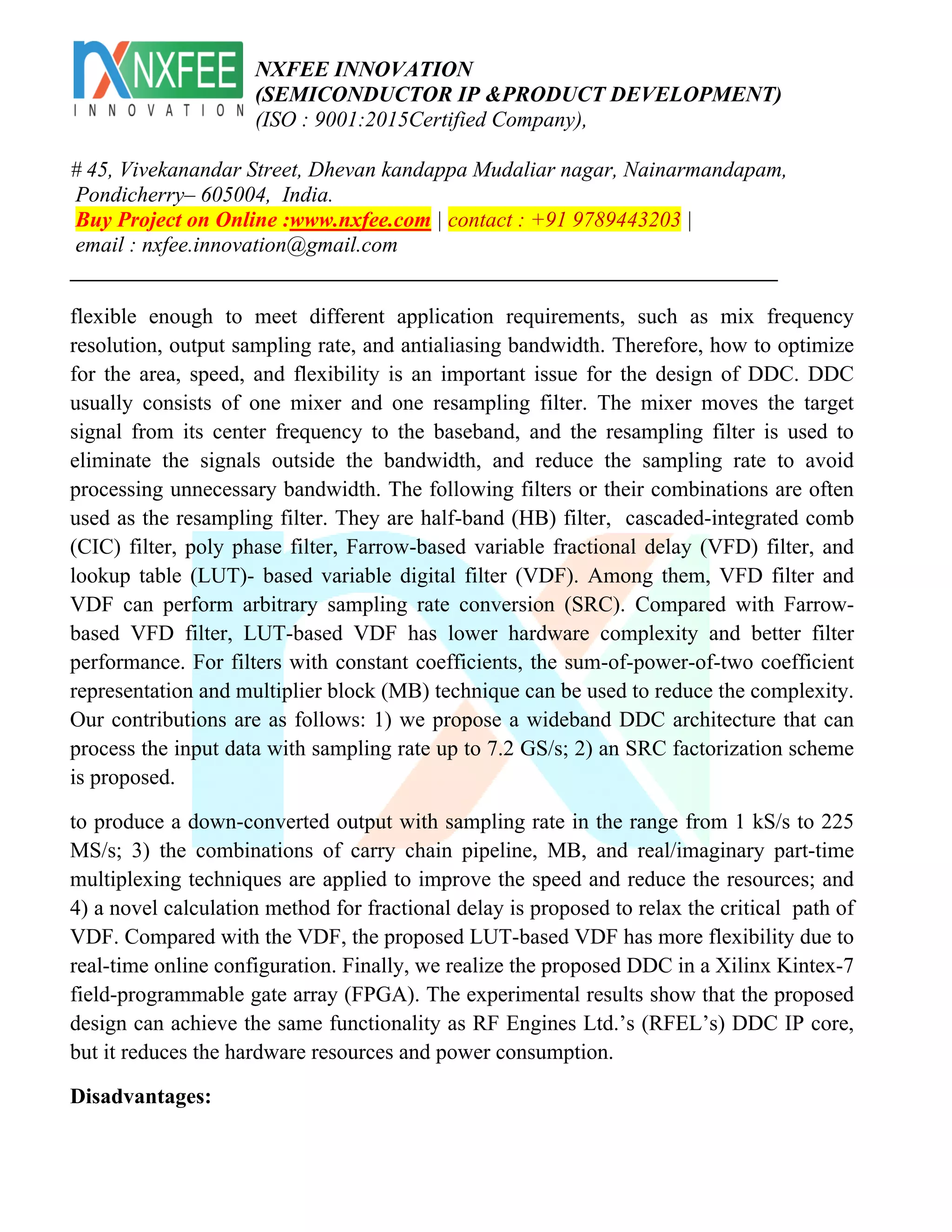 Design And Fpga Implementation Of A Reconfigurable Digital Down Converter For Wideband