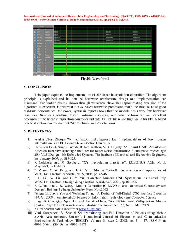 Design And Implementation Of 3 Axis Linear Interpolation Controller In Fpga For Cnc Machines And