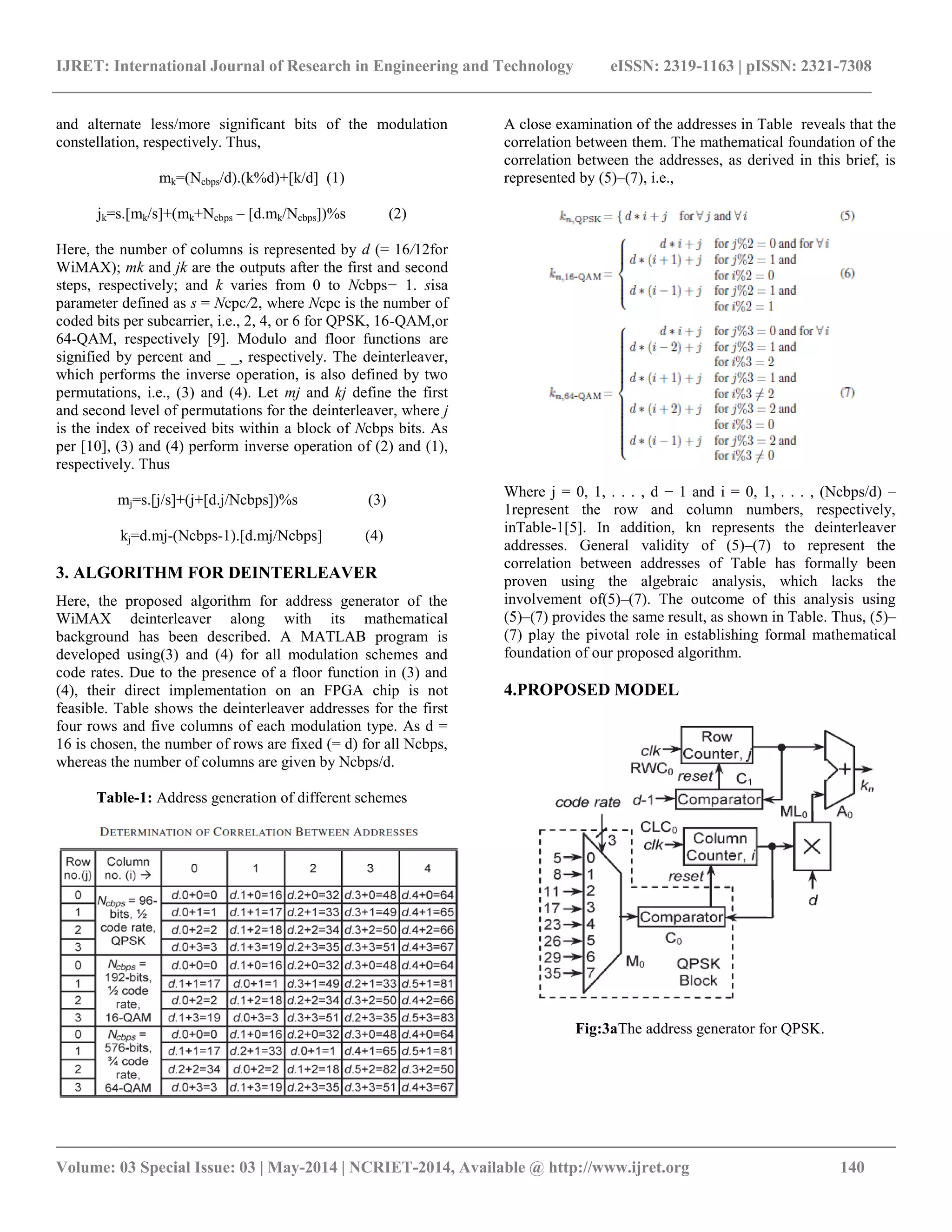 Design and implementation of address generator for wi max deinterleaver on fpga | PDF | Internet ...