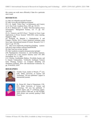 Design and implementation of a fuzzy based tsunami warning system | PDF