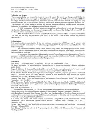 Design and implementation of a generator power sensor and shutdown timer | PDF | Radio Control ...