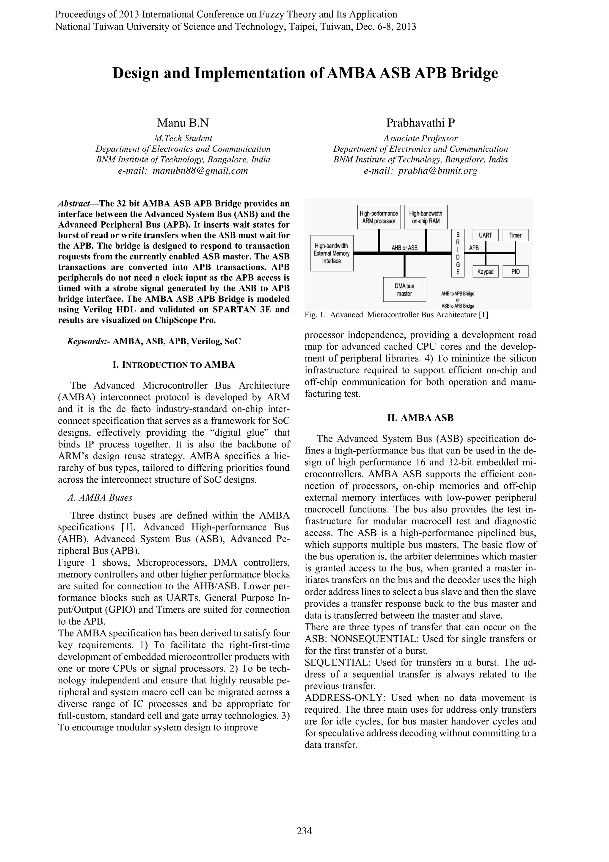 Design And Implementation Of Amba Asb Apb Bridge Pdf Computer