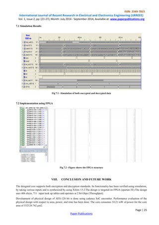 Design and Implementation of Area Efficiency AES Algoritham with FPGA and ASIC, | PDF ...