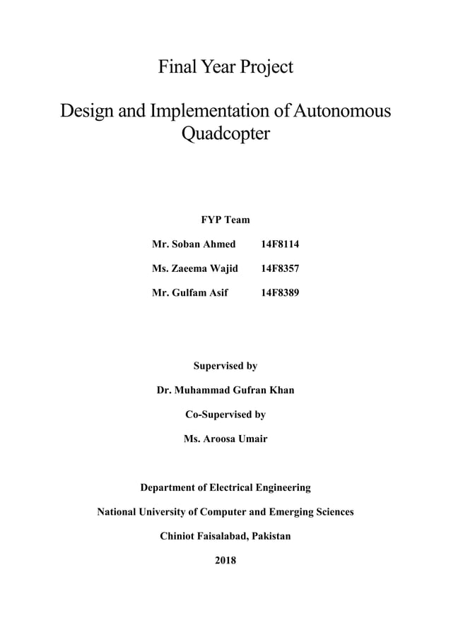 Design and implementation of autonomous quadcopter converted | PDF