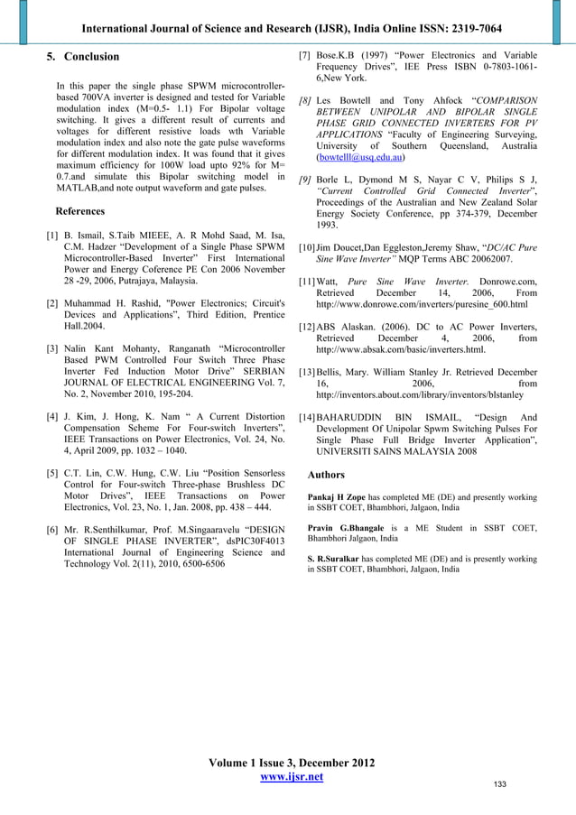 Design and implementation of carrier based sinusoidal pwm (bipolar ... Design and implementation of carrier based sinusoidal pwm (bipolar ...