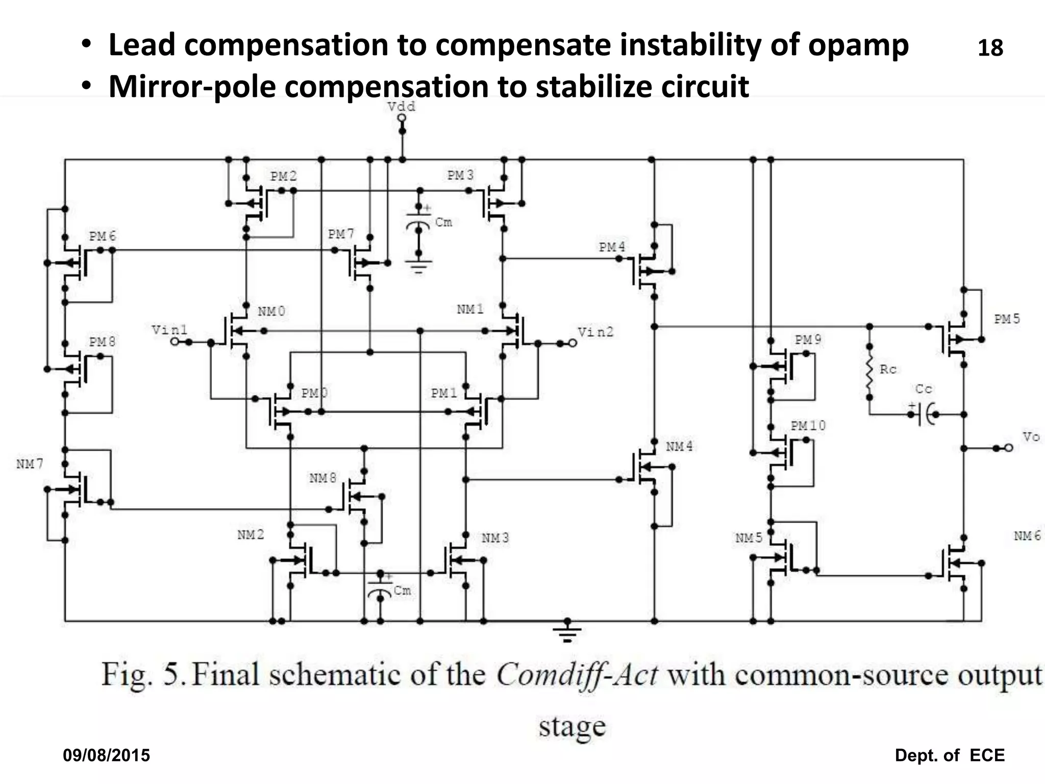 Design and implementation of cmos rail to-rail operational amplifiers | PPTX