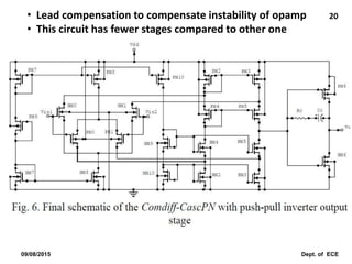 Design and implementation of cmos rail to-rail operational amplifiers | PPTX