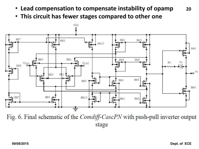 Design and implementation of cmos rail to-rail operational amplifiers | PPTX