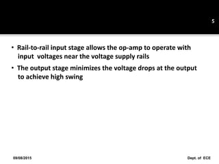 Design and implementation of cmos rail to-rail operational amplifiers | PPTX
