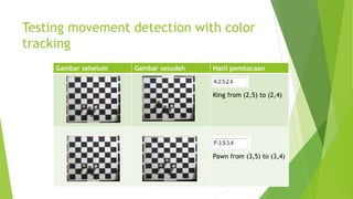 Design and implementation of color tracking method on Chess Robot Using Camera | PPT