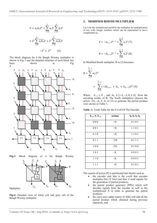 Design and implementation of high speed baugh wooley and modified booth multiplier using cadence ...