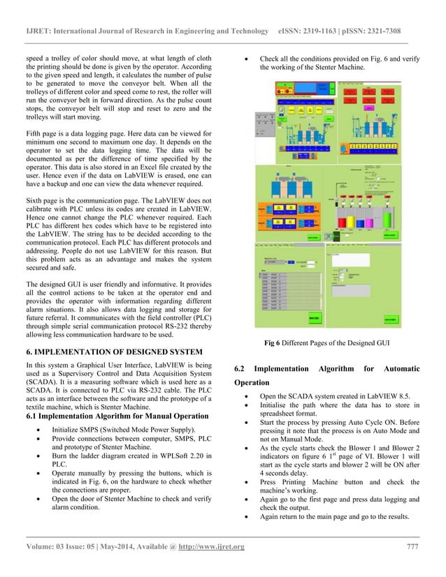 Design and implementation of labview based scada for textile mills | PDF