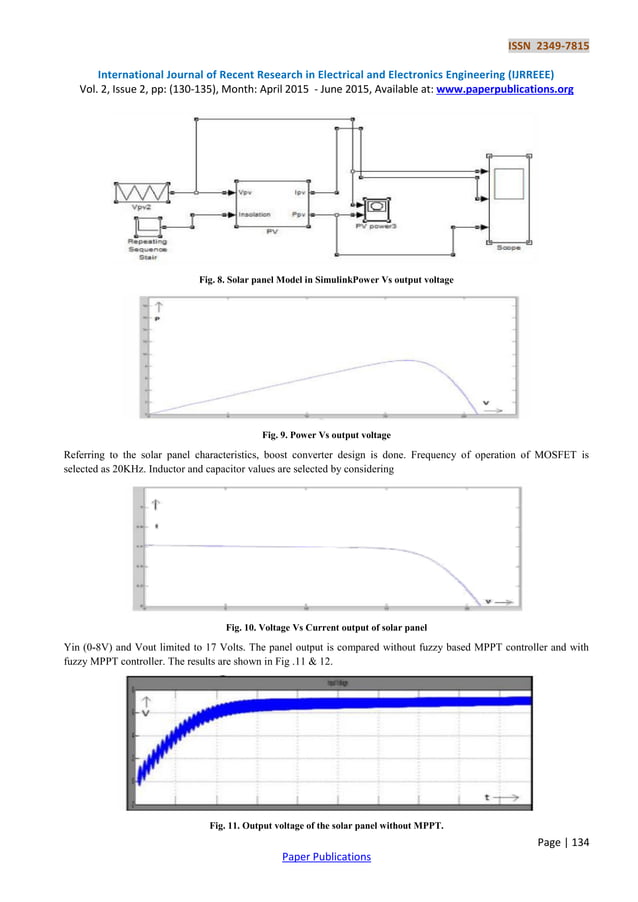 Design And Implementation Of Maximum Power Point Tracking Using Fuzzy Logic Controller For