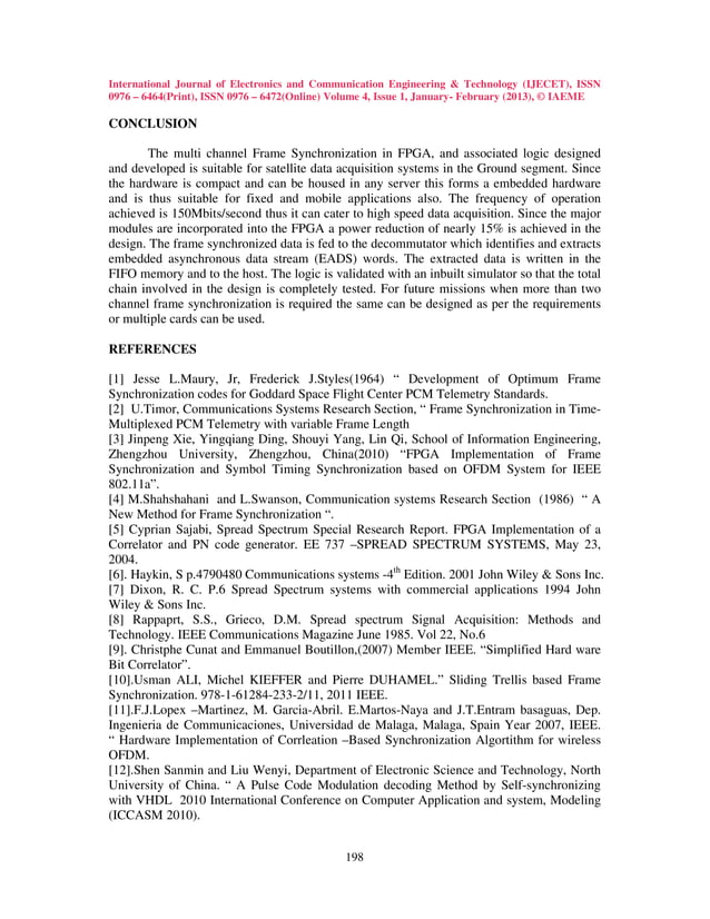 Design and implementation of multi channel frame synchronization in fpga | PDF