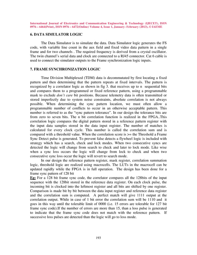 Design and implementation of multi channel frame synchronization in fpga | PDF