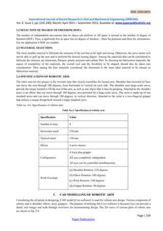 Design and Implementation of Pick and Place Robotic Arm | PDF