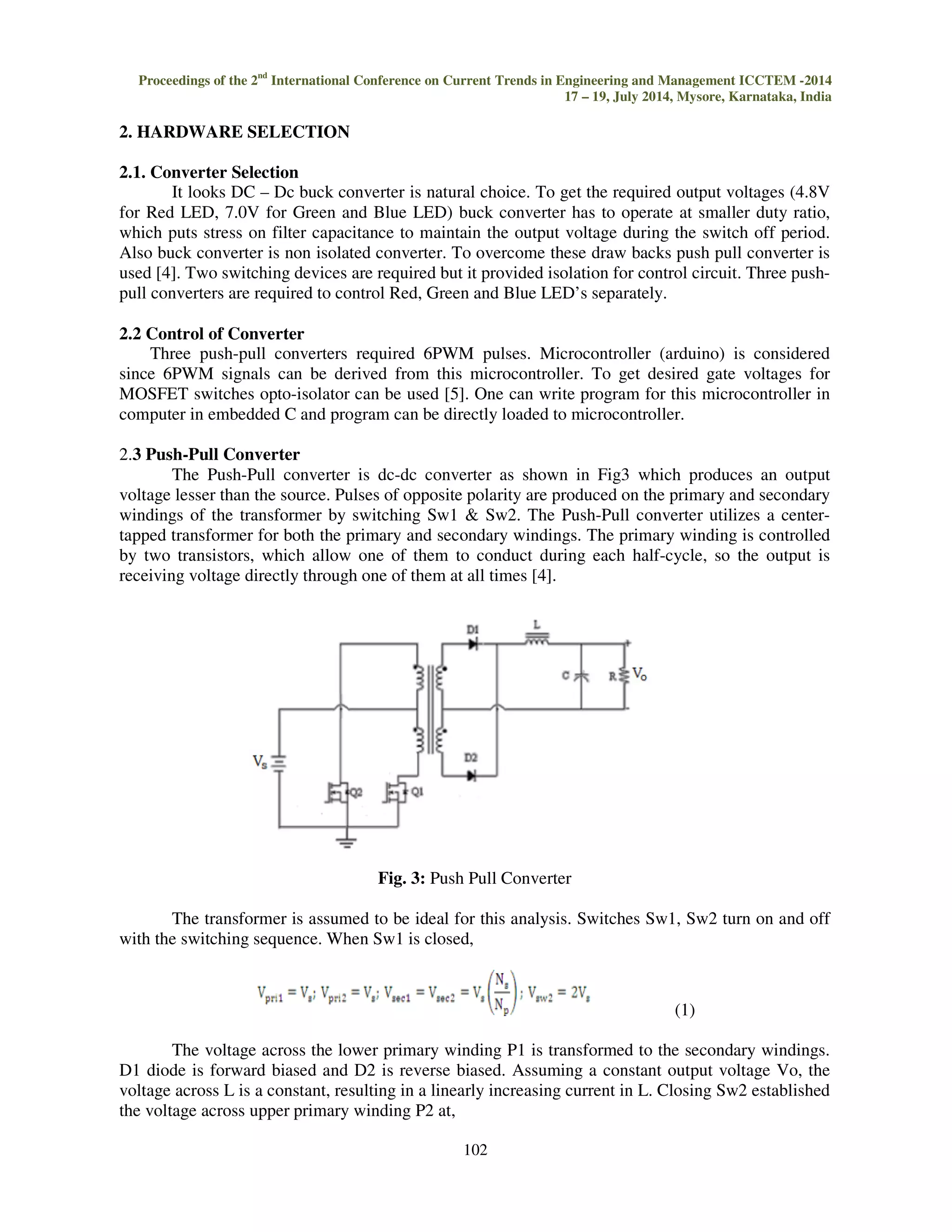 Design and implementation of push pull converter forrgb led lighting ...