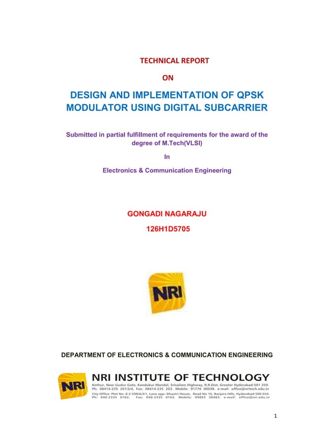 Design and implementation of qpsk modulator using digital subcarrier | PDF