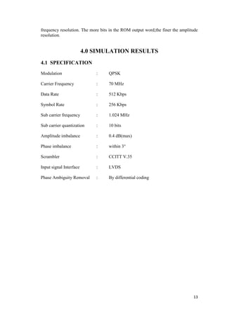 Design and implementation of qpsk modulator using digital subcarrier ...