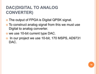 Design and implementation of qpsk modulator using digital subcarrier | PPTX