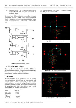 Design and implementation of synchronous 4 bit up counter using 180 nm cmos process technology | PDF