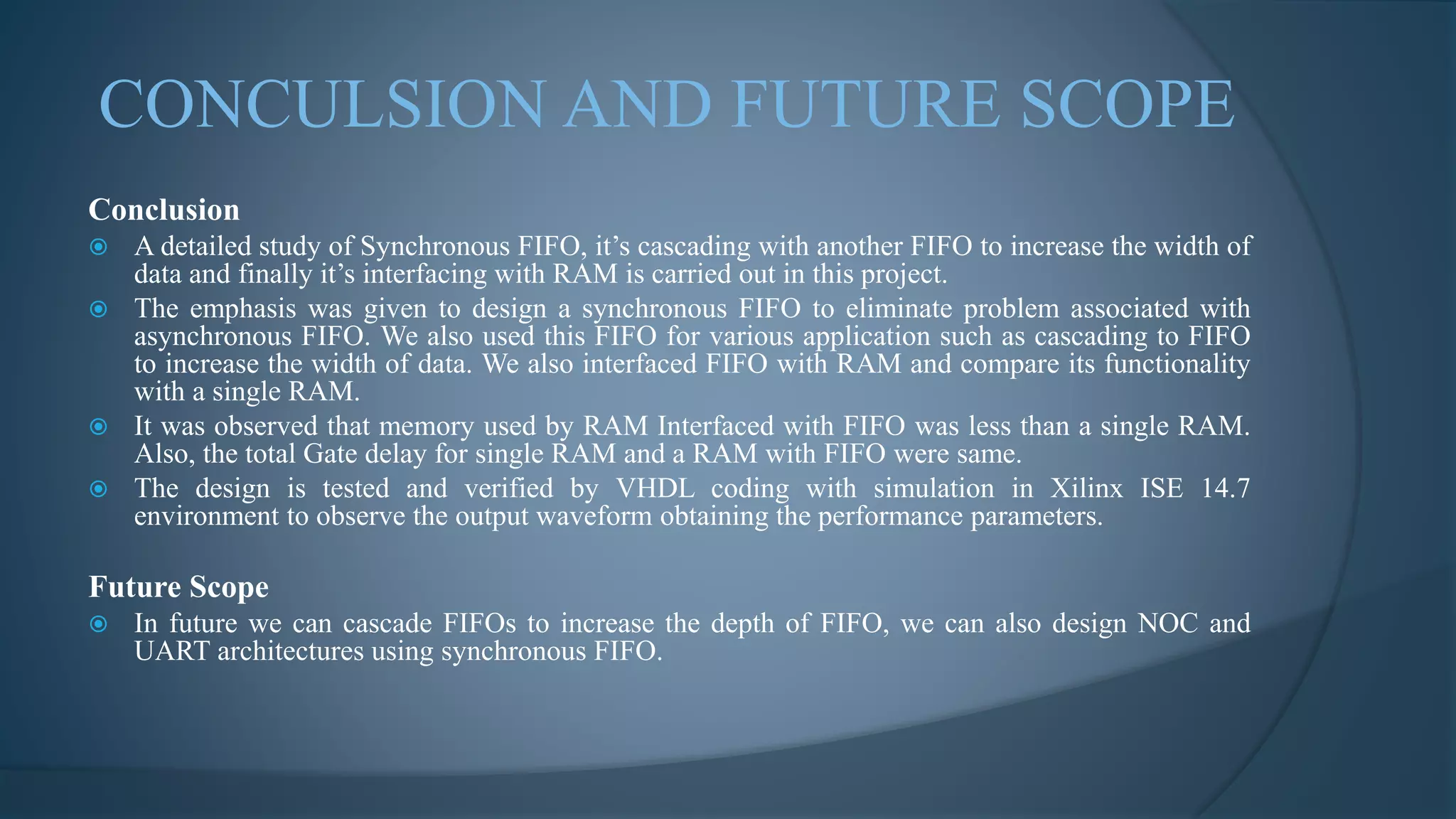 Design and Implementation of Synchronous FIFO Interfaced with RAM.pptx