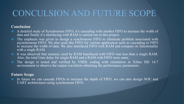Design and Implementation of Synchronous FIFO Interfaced with RAM.pptx