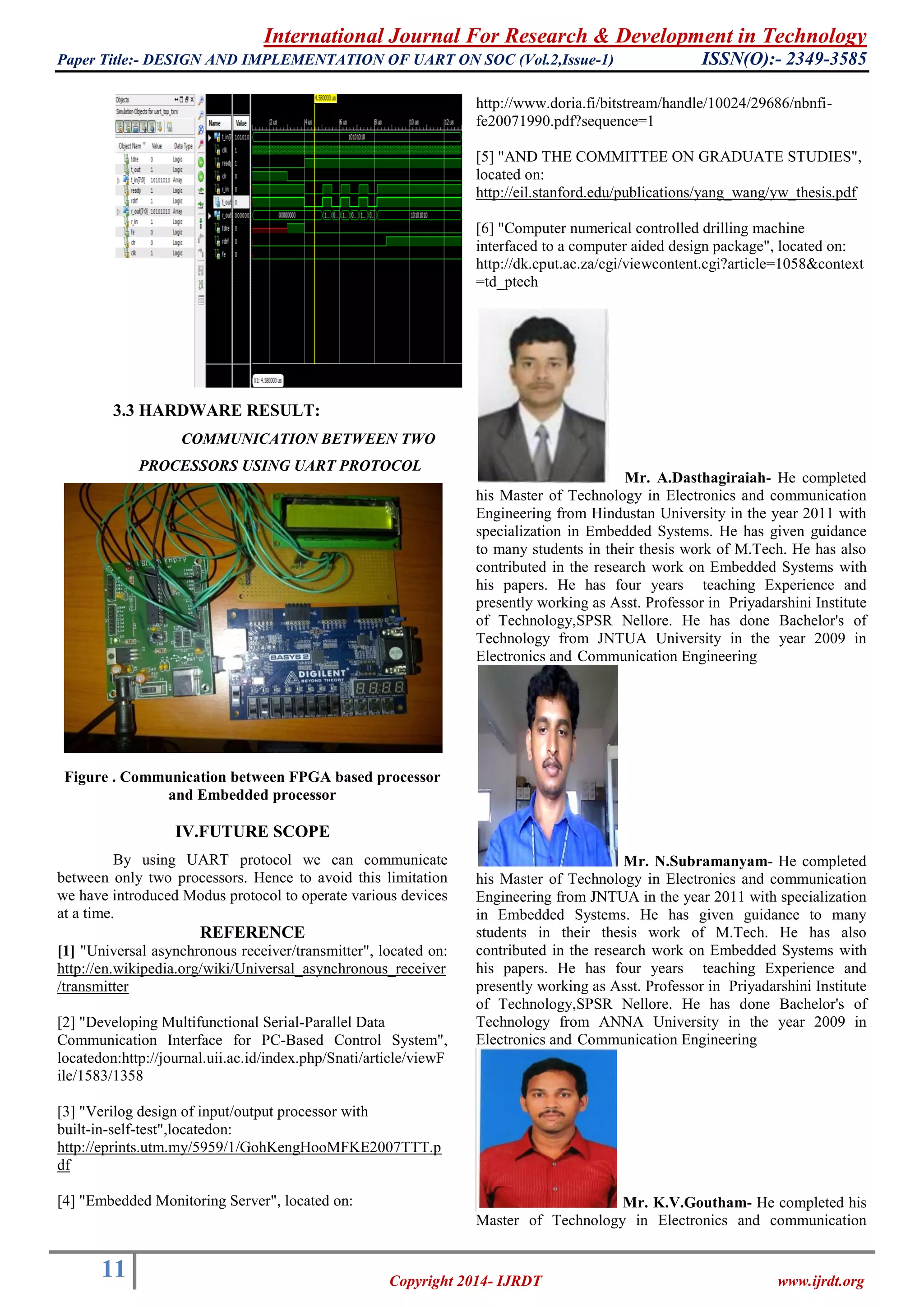 Design and implementation of uart on soc | PDF