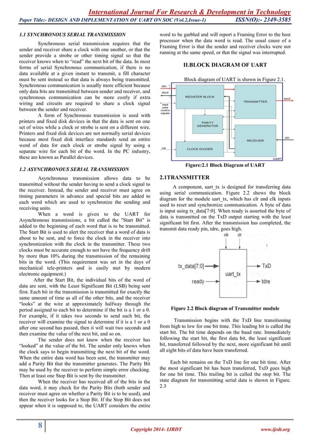 Design and implementation of uart on soc | PDF