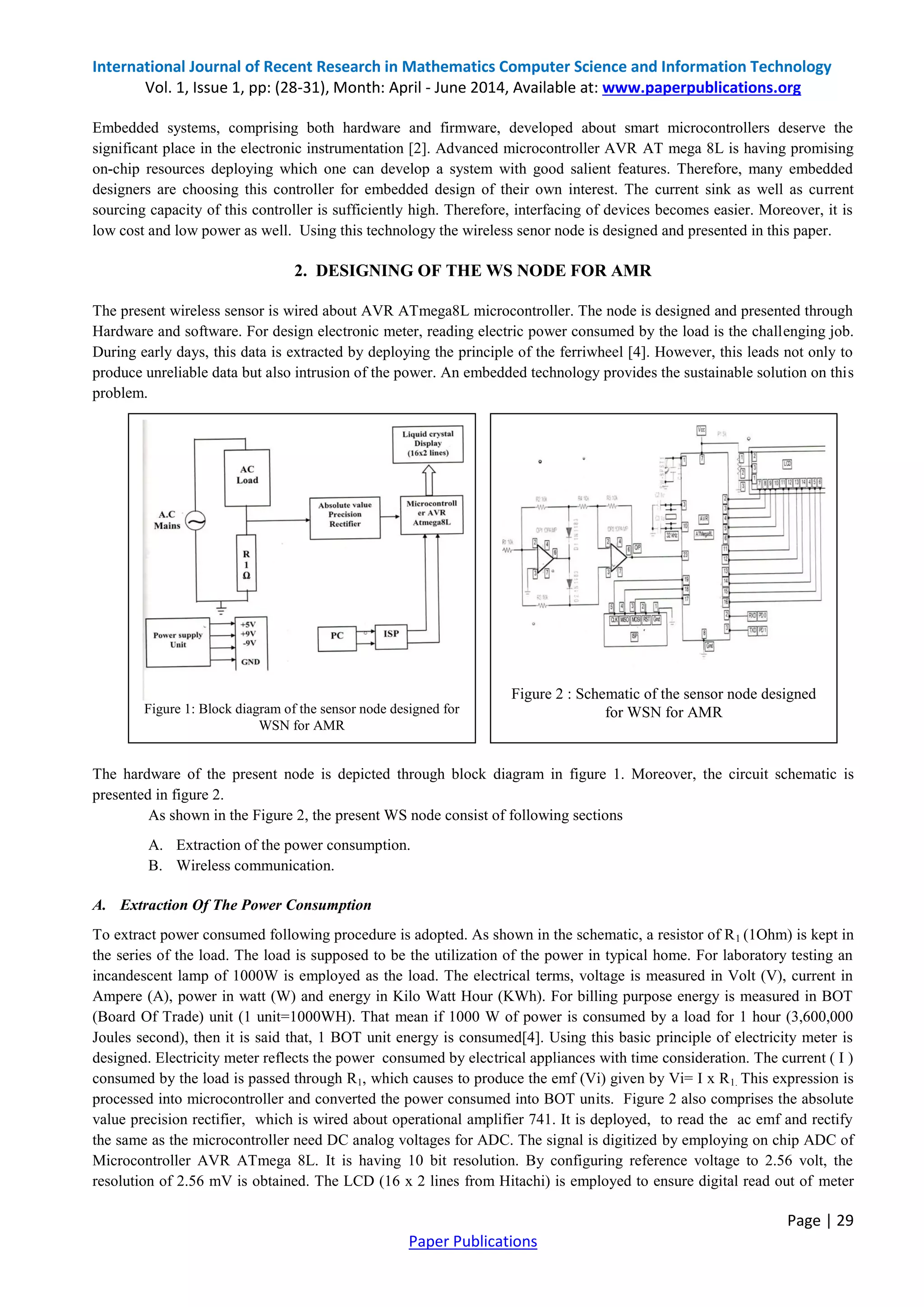 Design and Implementation of Wireless Sensor Node for WSN for Automatic Meter Reading | PDF