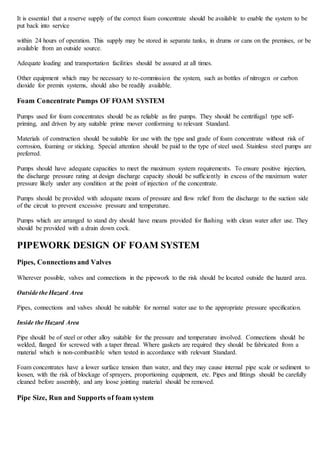 Design and installation of fixed foam fire extinguishing system | DOCX