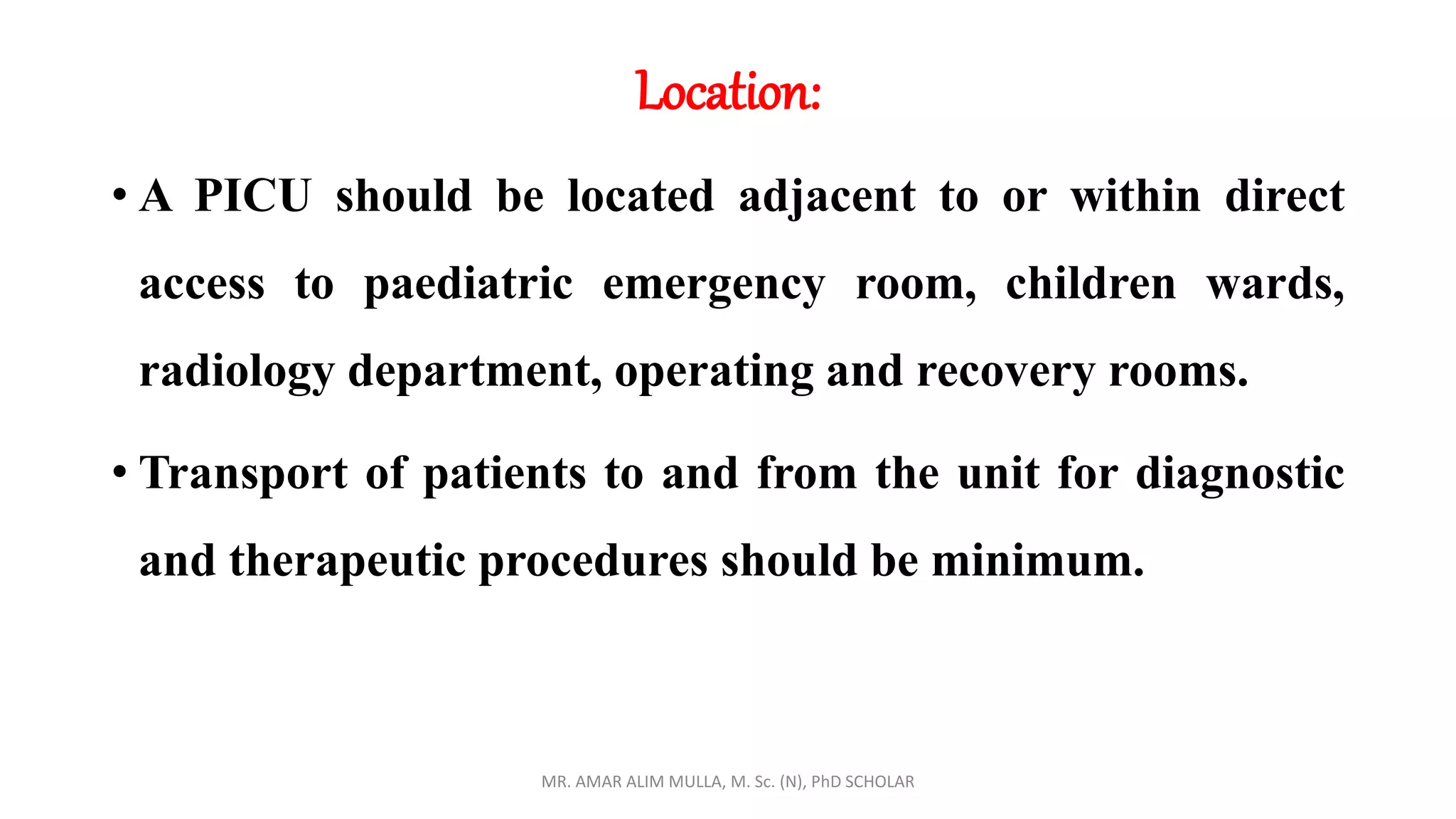 Design and layout of paediatric unit | PPTX