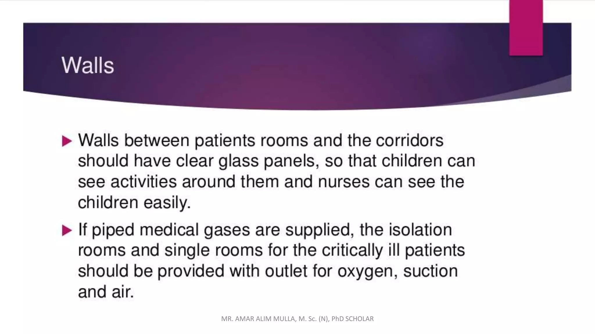 Design and layout of paediatric unit | PPTX