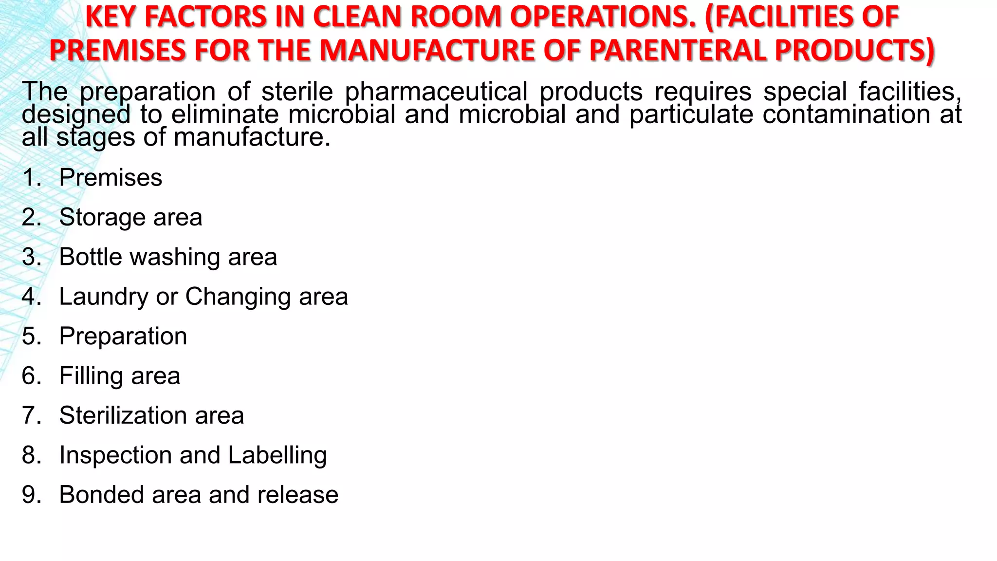 Design and operation of clean room PPT MANIK | PPTX